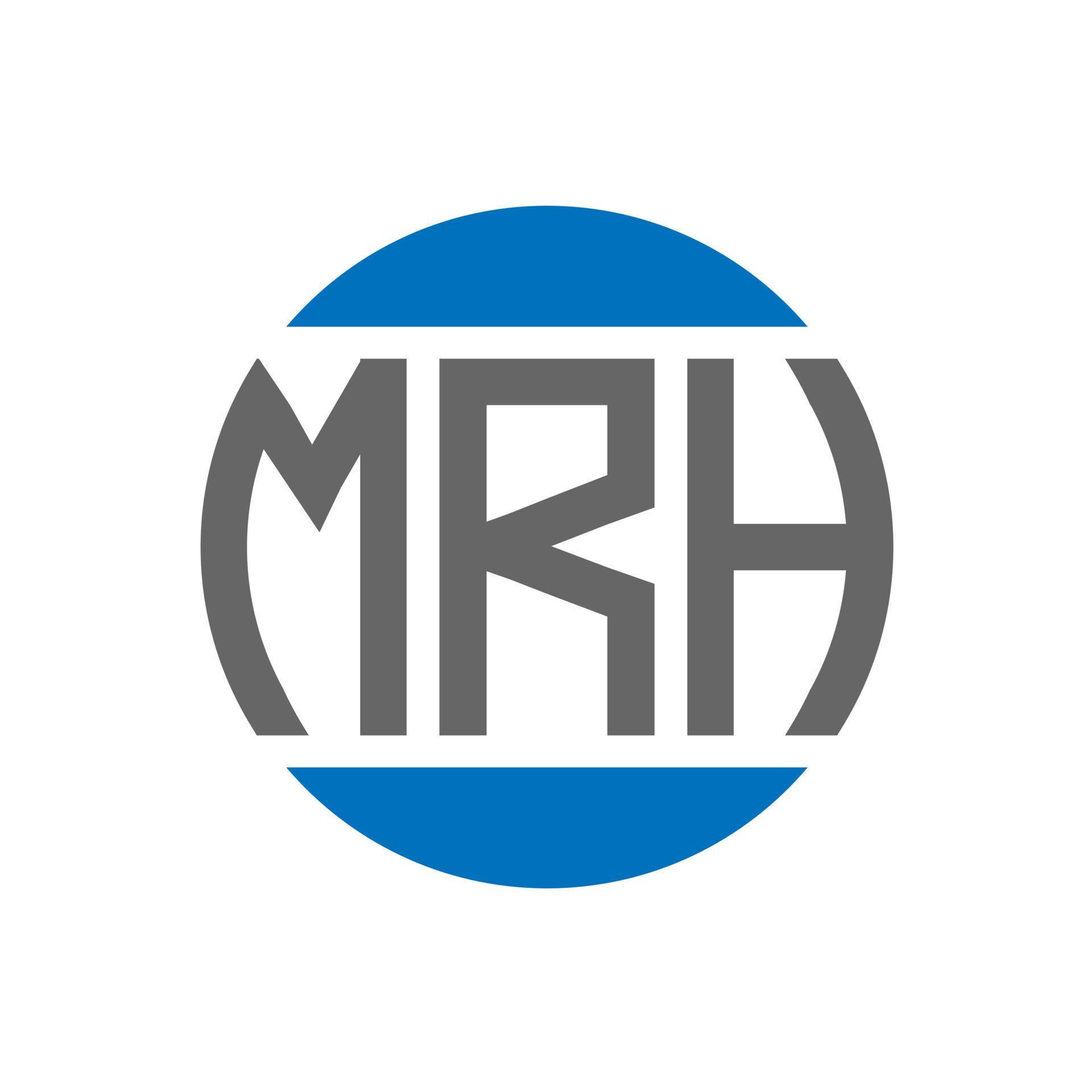 MRH letter logo design on white background. MRH creative initials circle logo concept. MRH ...