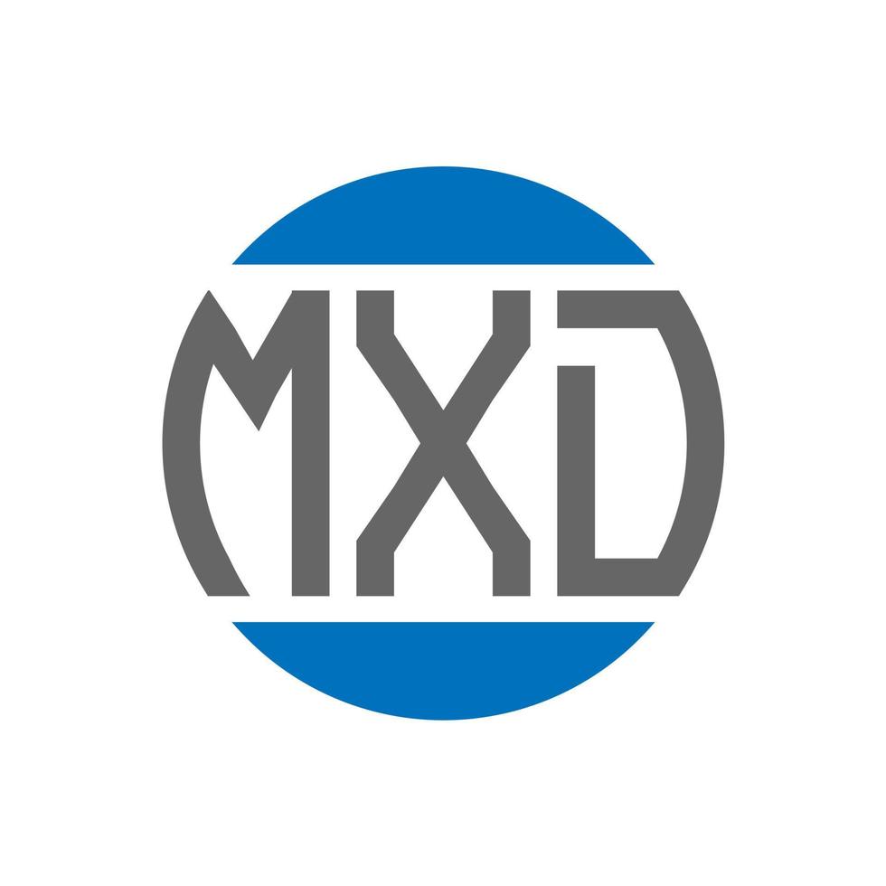 diseño de logotipo de letra mxd sobre fondo blanco. concepto de logotipo de círculo de iniciales ...