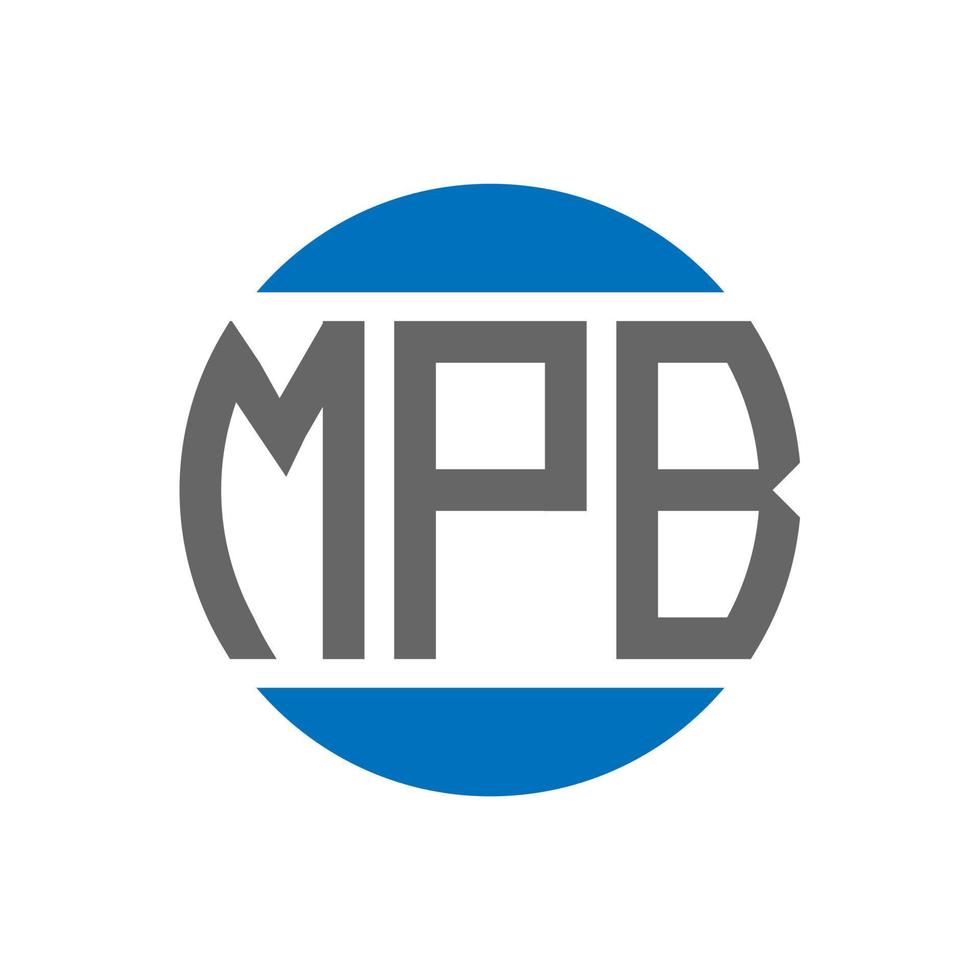 diseño de logotipo de letra mpb sobre fondo blanco. concepto de logotipo de círculo de iniciales ...