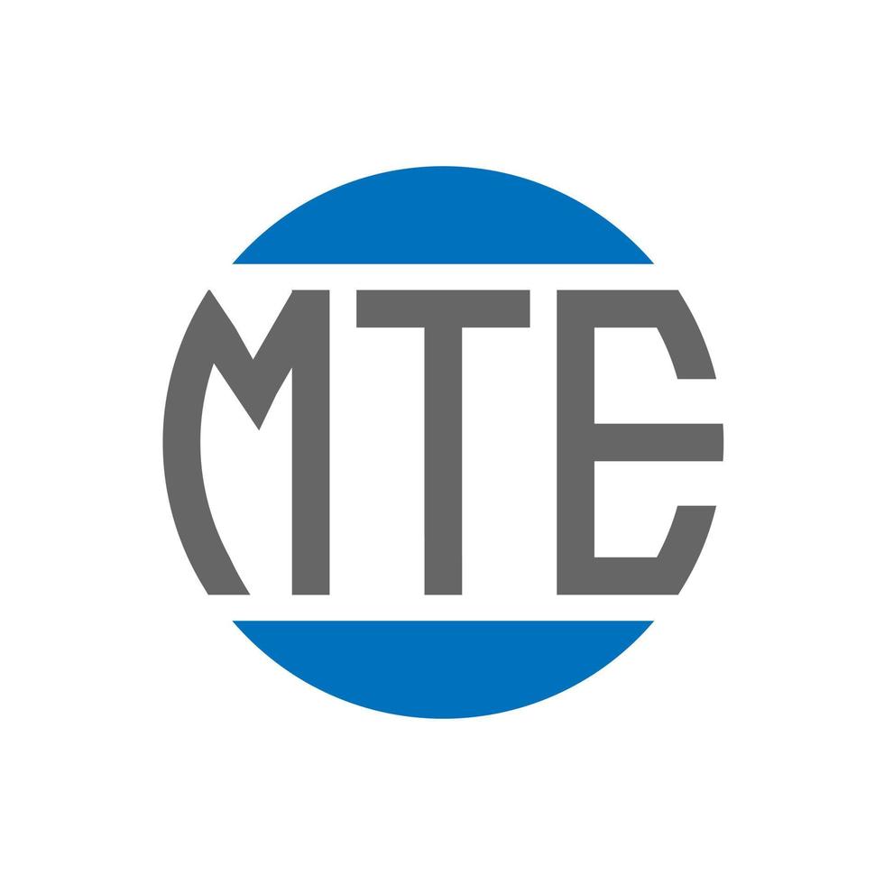 diseño de logotipo de letra mte sobre fondo blanco. concepto de logotipo de círculo de iniciales ...
