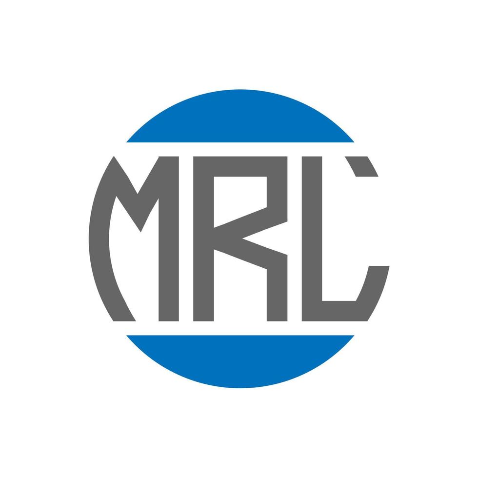 diseño de logotipo de letra mrl sobre fondo blanco. concepto de logotipo de círculo de iniciales ...