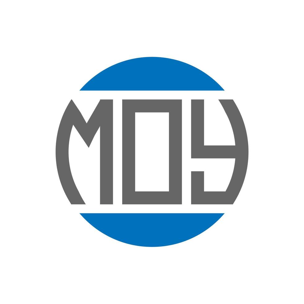 diseño de logotipo de letra moy sobre fondo blanco. concepto de logotipo de círculo de iniciales ...