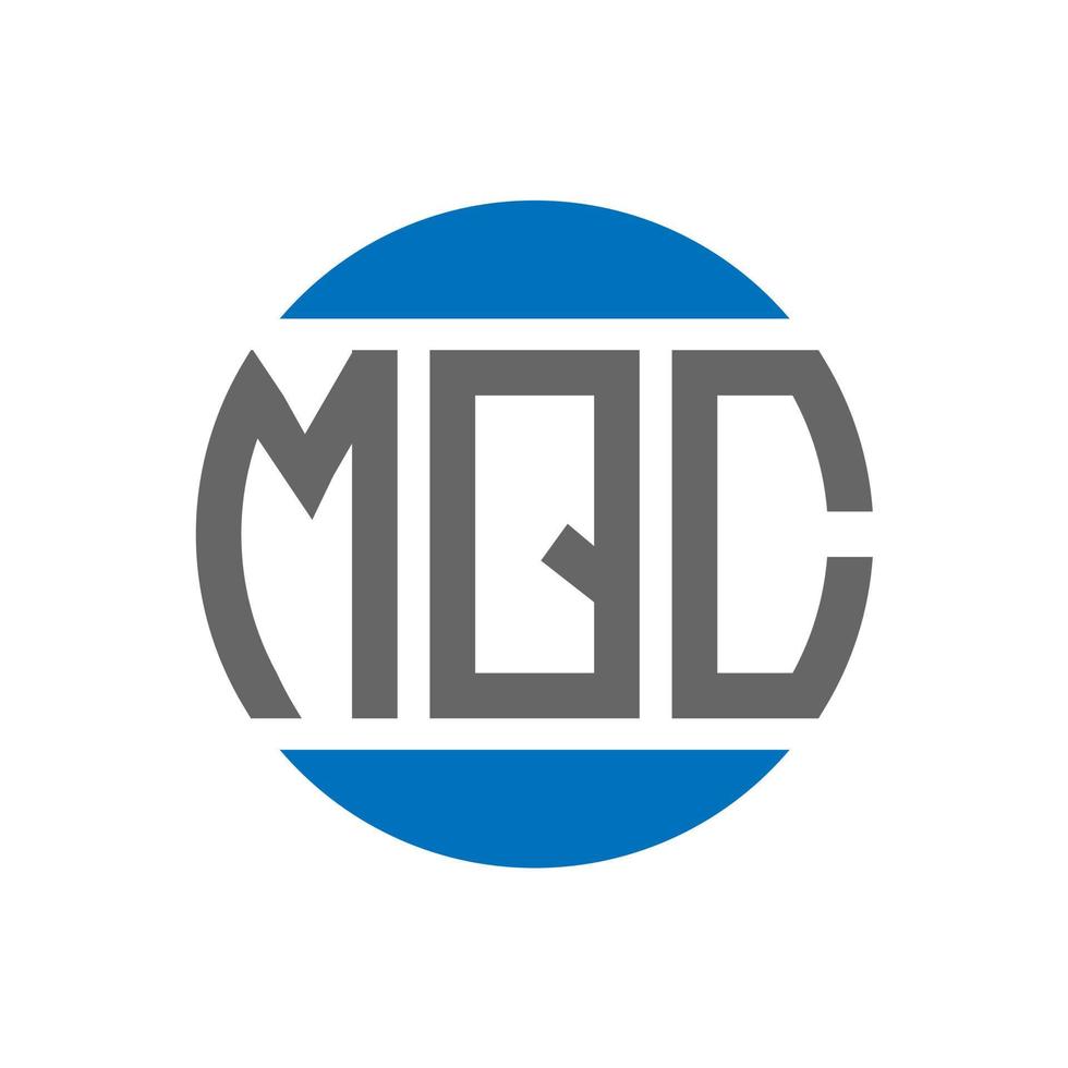 diseño de logotipo de letra mqc sobre fondo blanco. concepto de logotipo de círculo de iniciales ...