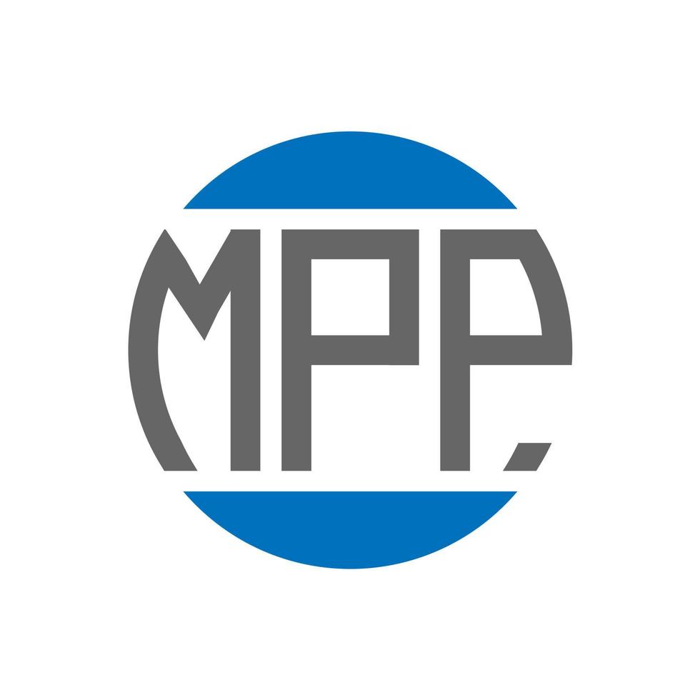 diseño de logotipo de letra mpp sobre fondo blanco. concepto de logotipo de círculo de iniciales ...