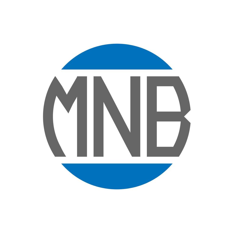 diseño de logotipo de letra mnb sobre fondo blanco. concepto de logotipo de círculo de iniciales ...
