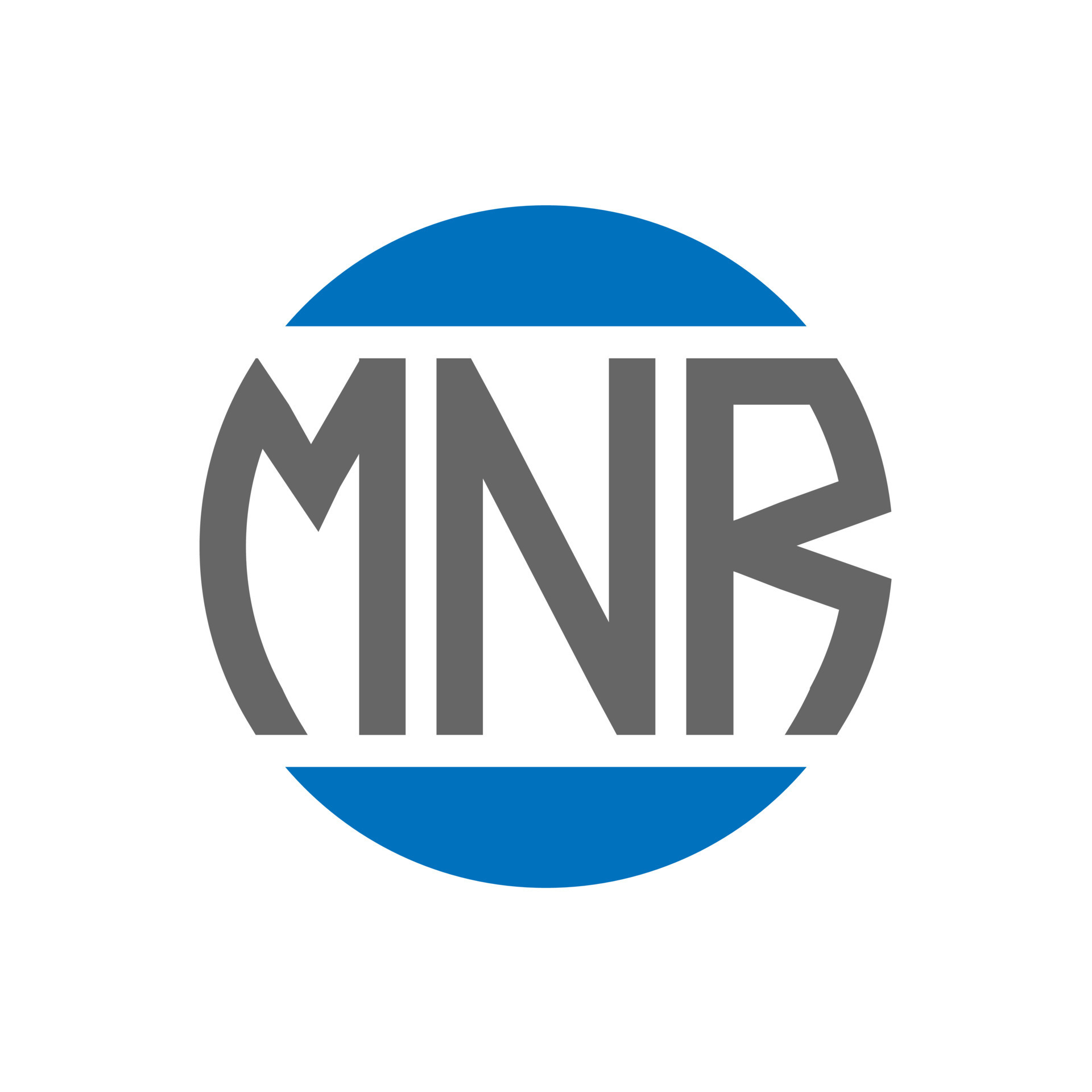diseño de logotipo de letra mnr sobre fondo blanco. concepto de logotipo de círculo de iniciales ...