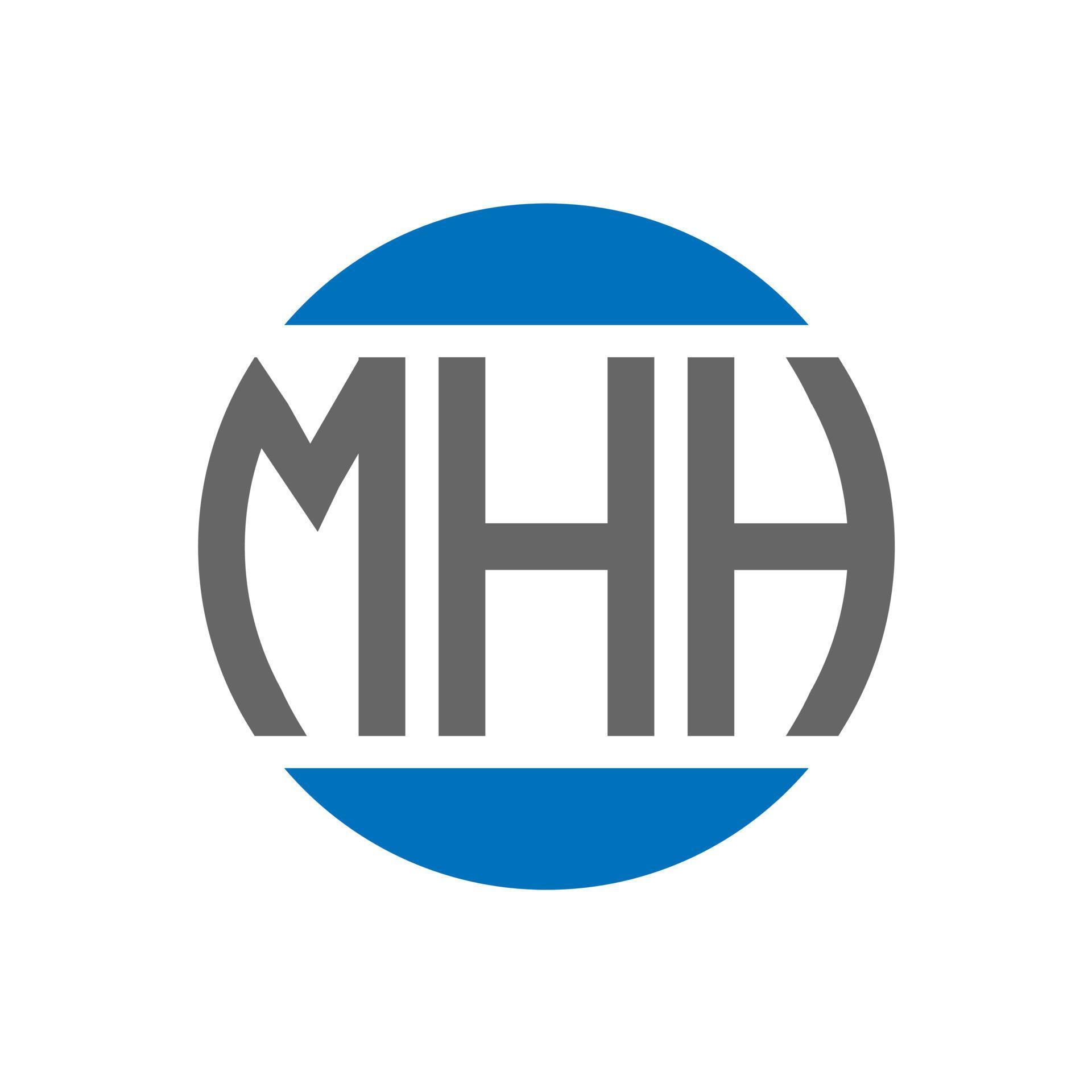 MHH letter logo design on white background. MHH creative initials circle logo concept. MHH ...