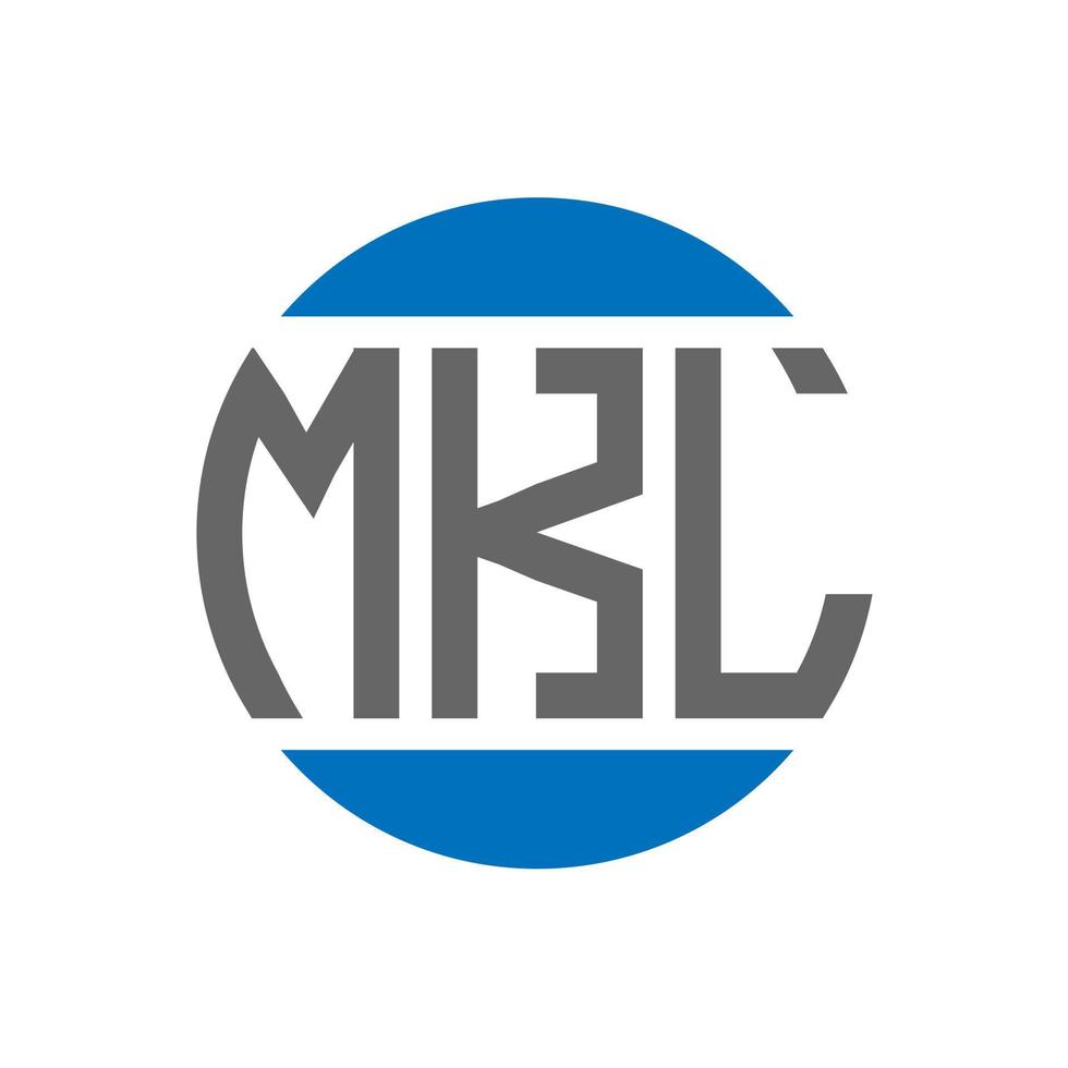 diseño de logotipo de letra mkl sobre fondo blanco. concepto de logotipo de círculo de iniciales ...