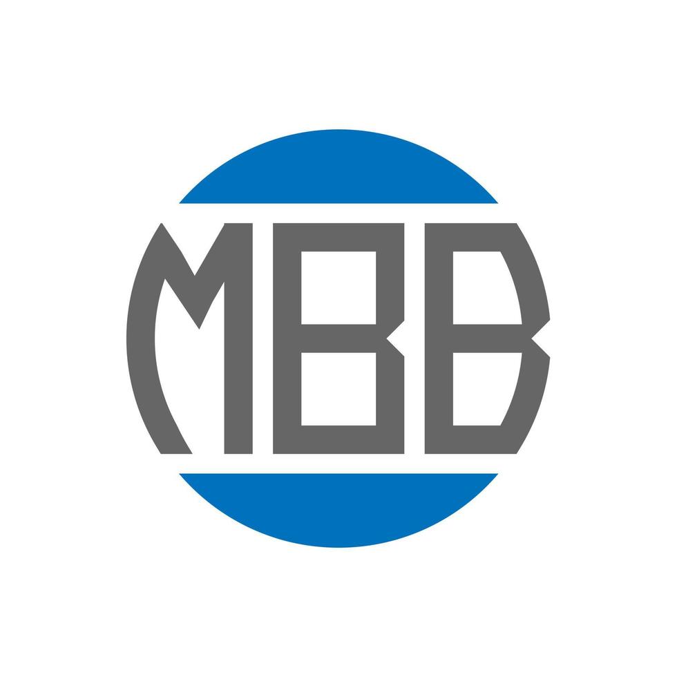 diseño de logotipo de letra mbb sobre fondo blanco. concepto de logotipo de círculo de iniciales ...