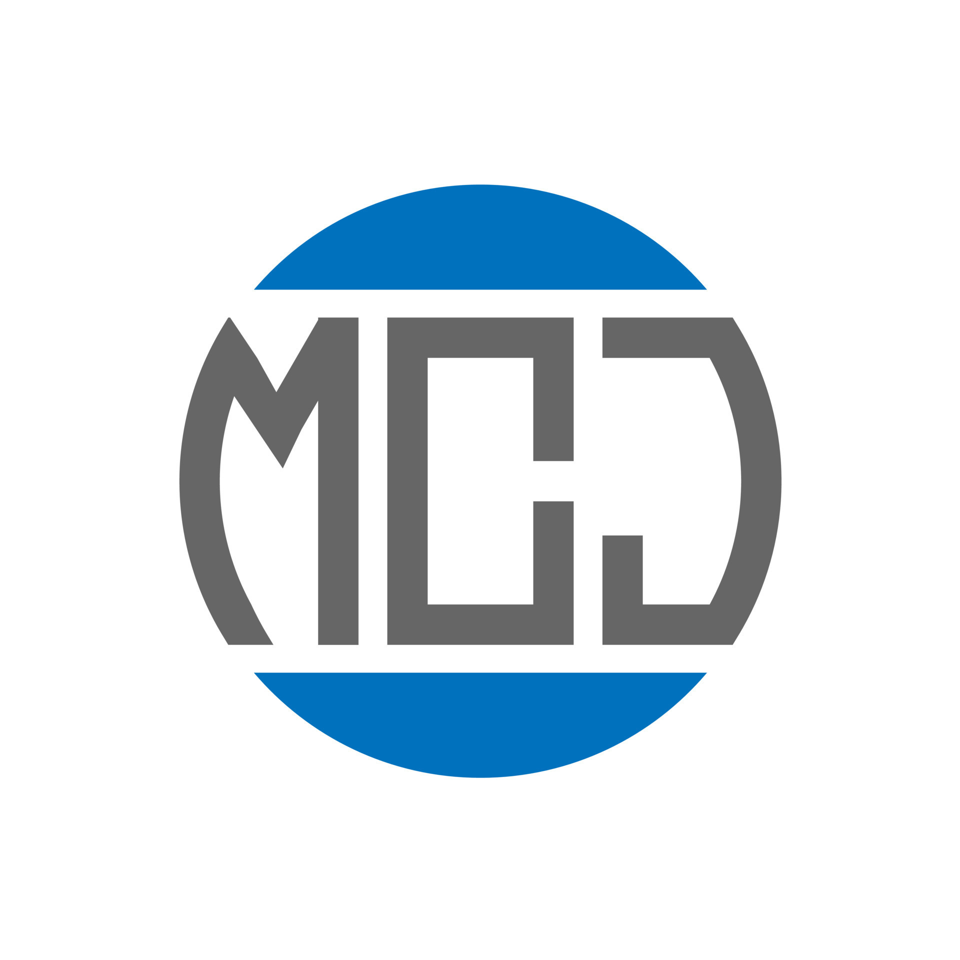 diseño del logotipo de la letra mcj sobre fondo blanco. concepto de logotipo de círculo de ...