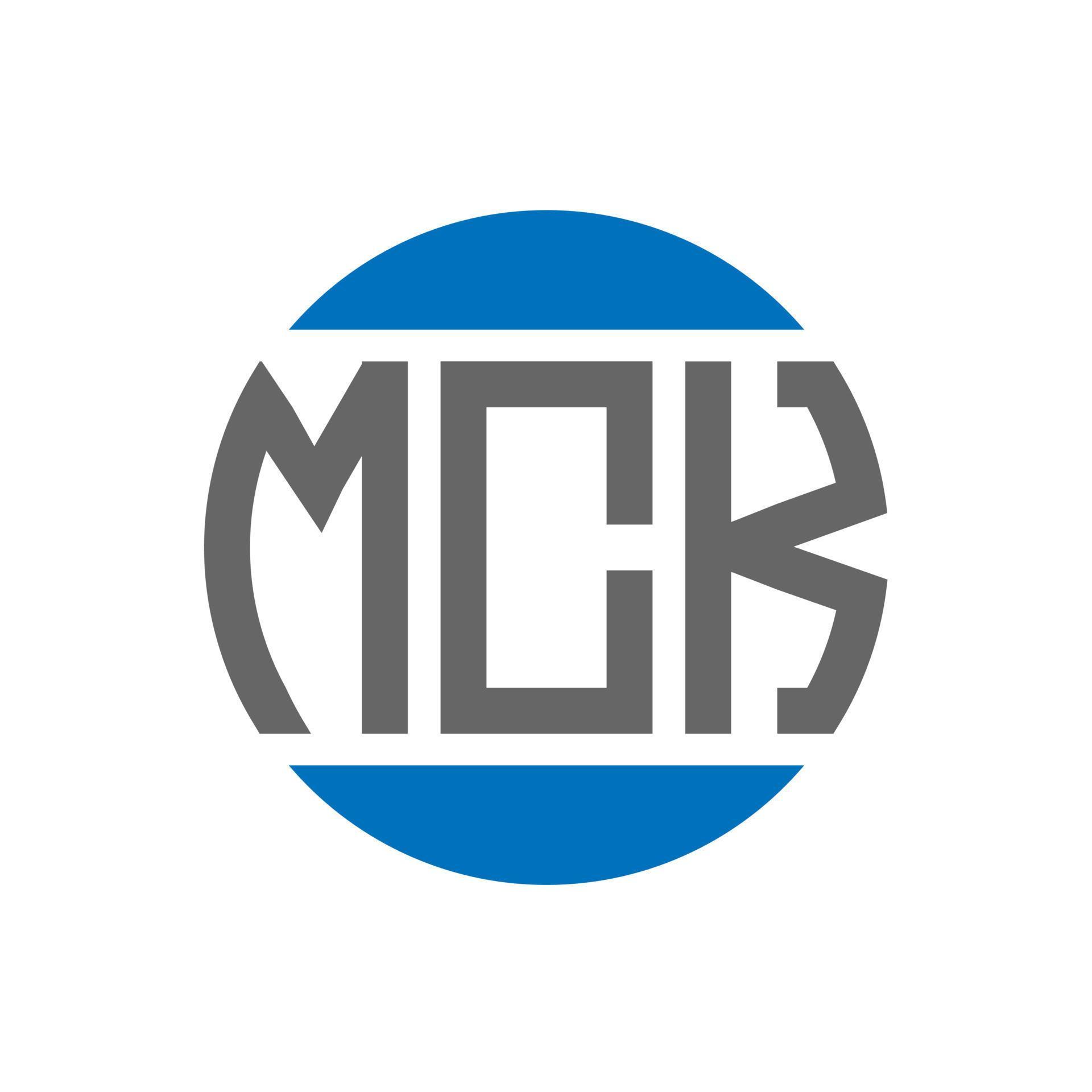 diseño del logotipo de la letra mck sobre fondo blanco. concepto de logotipo de círculo de ...