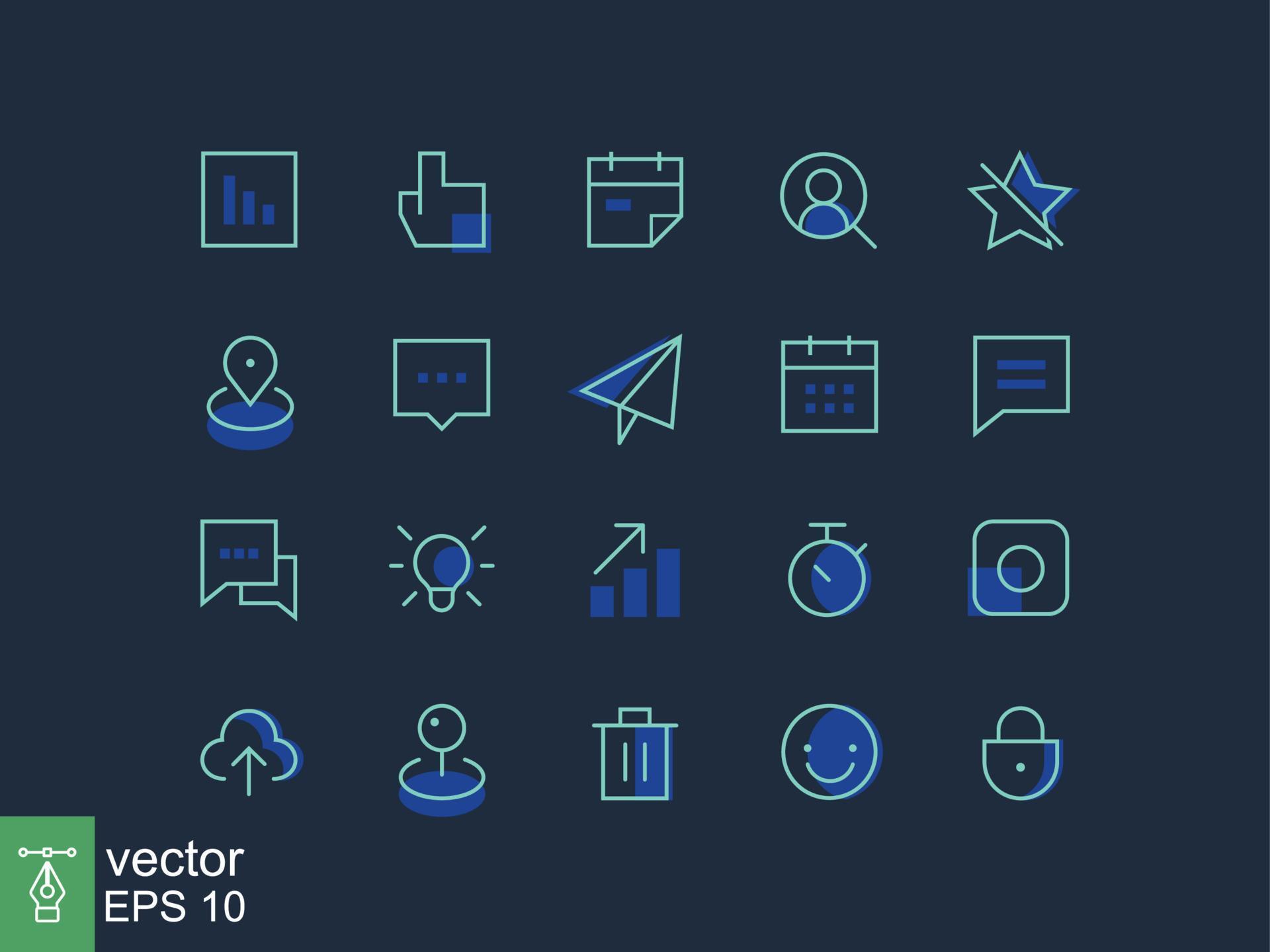 Website dashboard icon set. simple outline style. Increase traffic ...
