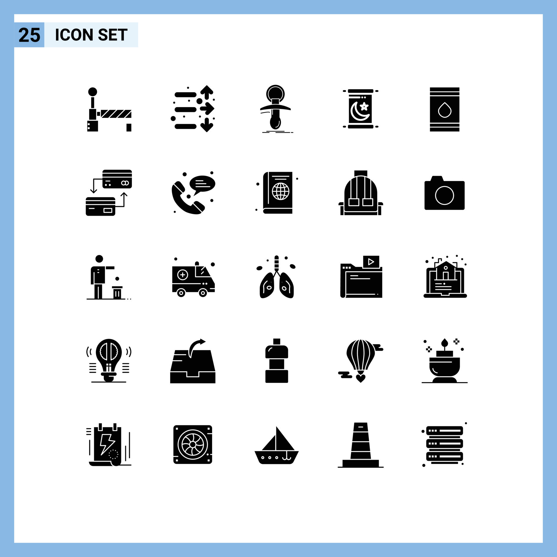 Set Of 25 Modern Ui Icons Symbols Signs For Fuel Barrel Dummy Holy