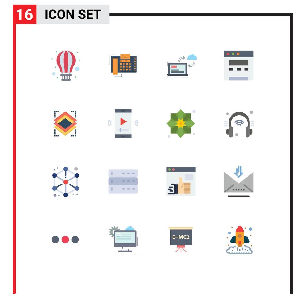 Stock Vector Icon Pack Of 16 Line Signs And Symbols For Object Website Contact Browser Dashboard