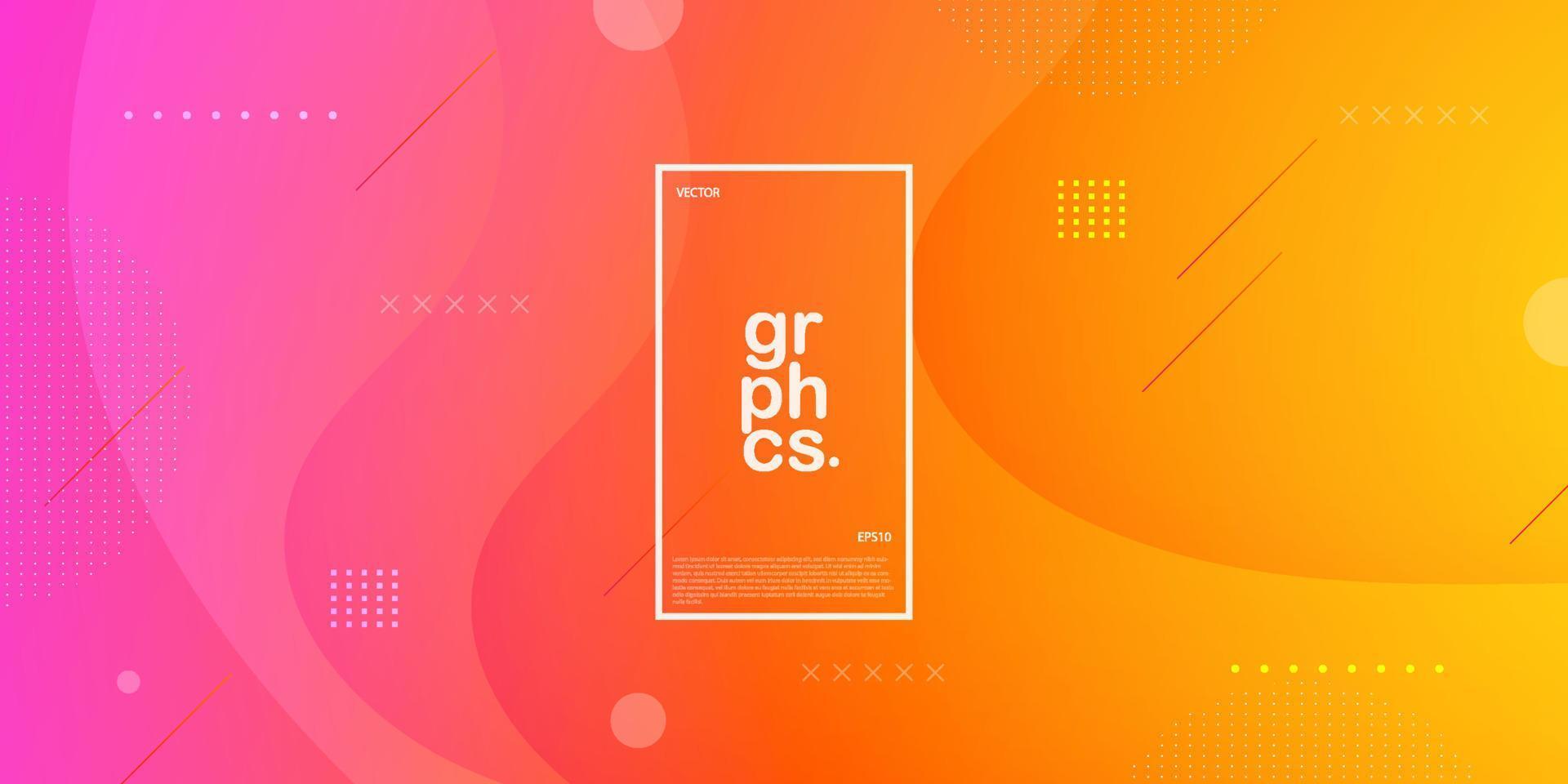 Abstract Bright Pink Orange Gradient Illustration Background With Simple Wave Pattern Cool