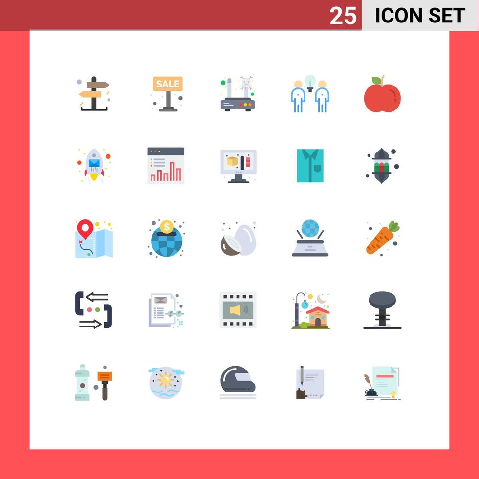 25 Universal Flat Colors Set For Web And Mobile Applications Teamwork People Error Idea Router