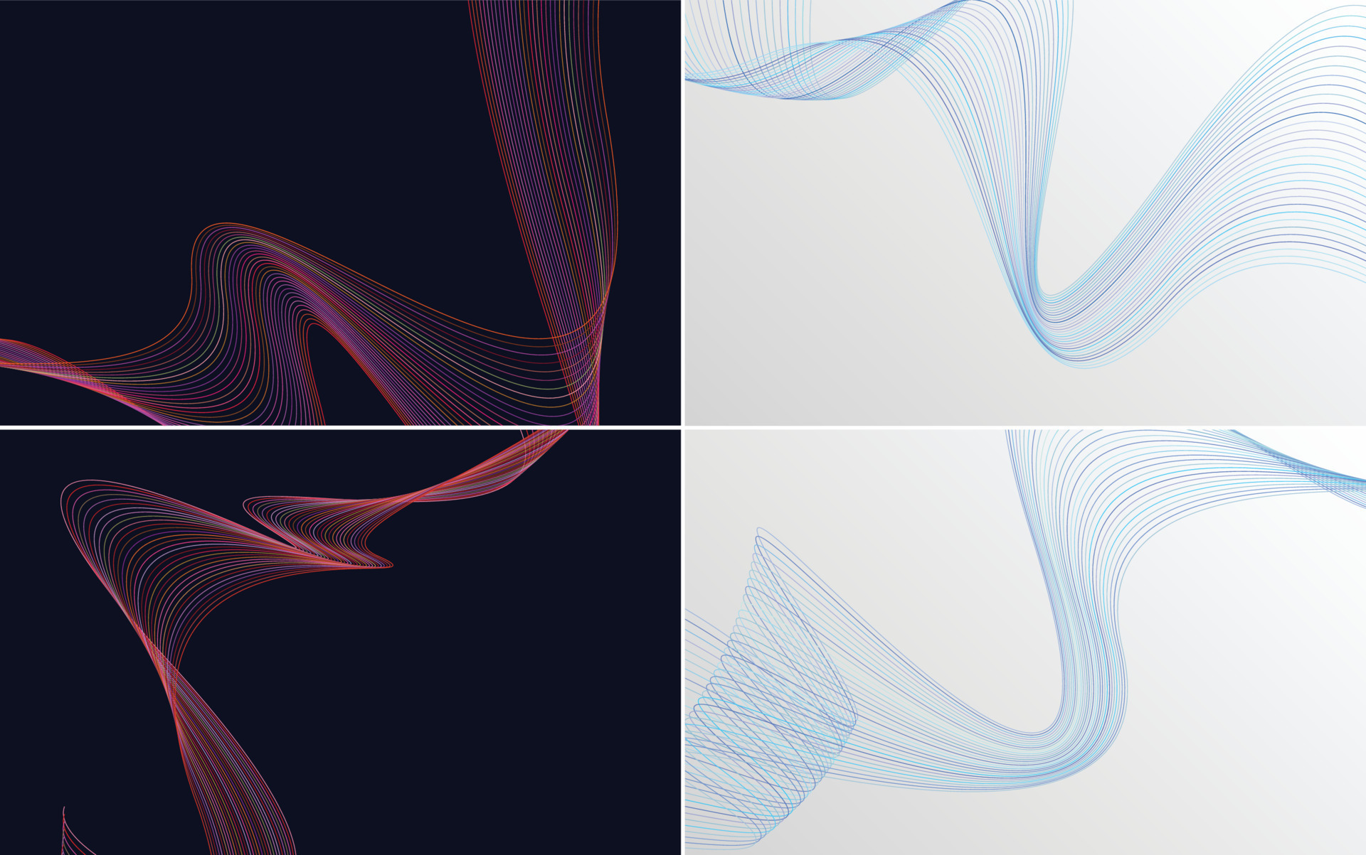 Set Of 4 Geometric Wave Pattern Background Abstract Waving Line 16241543 Vector Art At Vecteezy