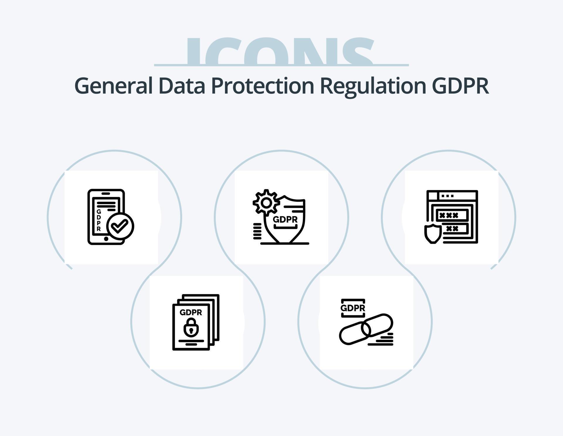 Gdpr Line Icon Pack 5 Icon Design. protection. gdpr. processor. network ...