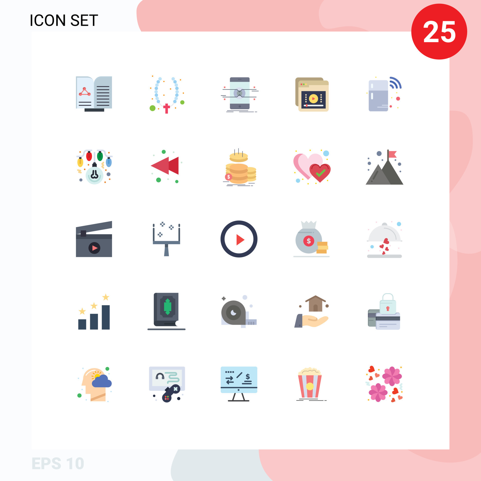 Flat Color Pack Of 25 Universal Symbols Of Learning Learning Api E Smartphone Editable Vector