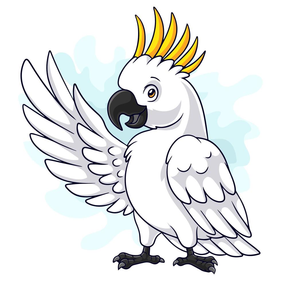 Cartoon Funny Cockatoo Isolated On White Background 16245827 Vector Art At Vecteezy