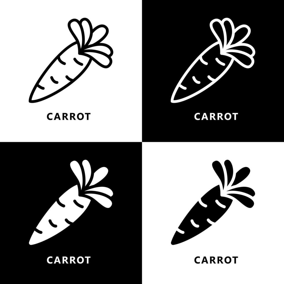Carrot Healthy Organic Food Icon Logo. Vegetable and Fruit Symbol ...