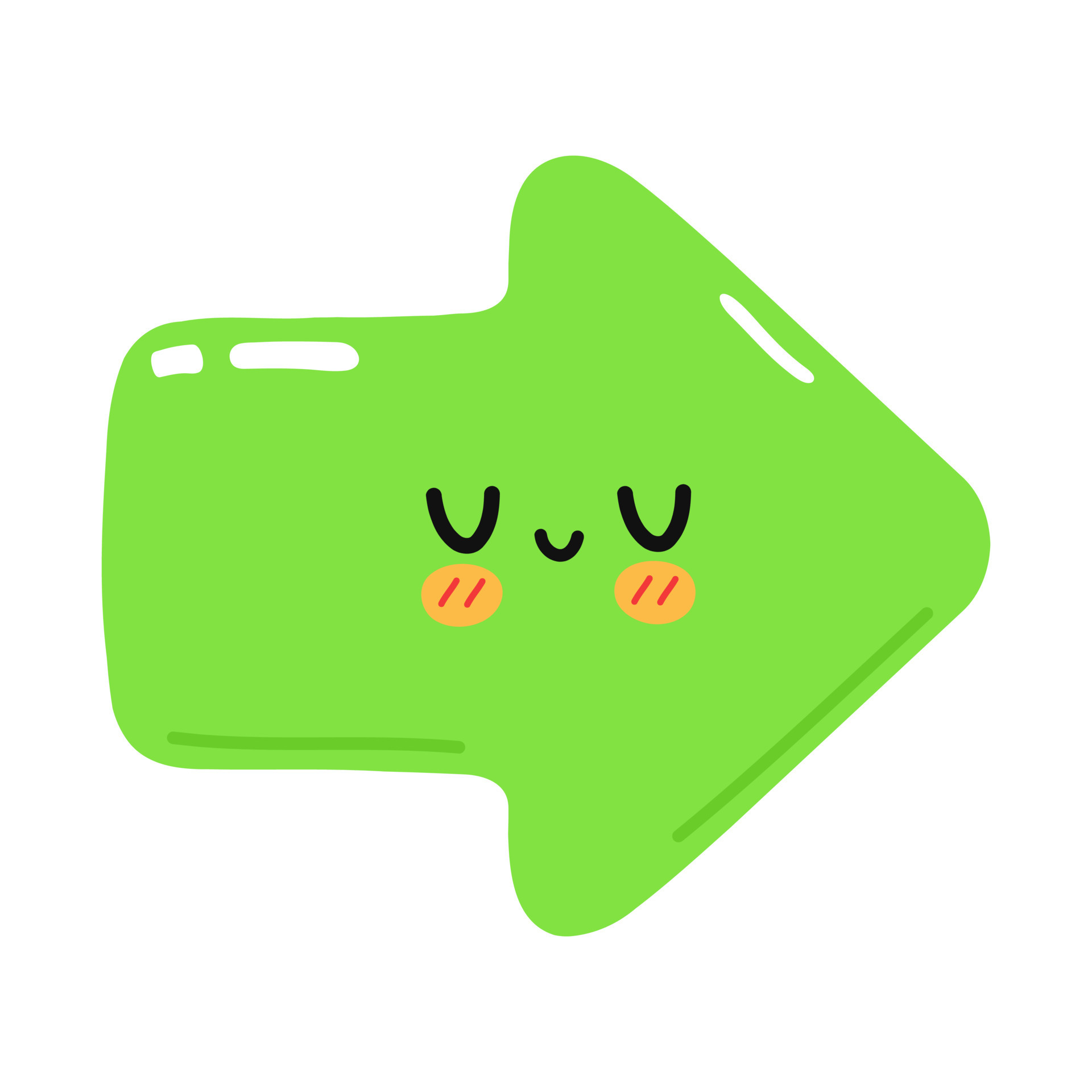 Cute funny green arrow icon. Vector hand drawn cartoon kawaii character ... Cute funny green arrow icon. Vector hand drawn cartoon kawaii character ...