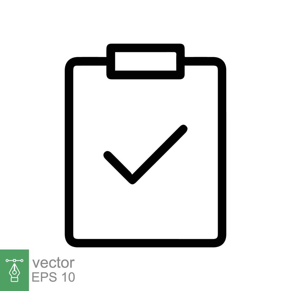 Checklist Icon Simple Flat Style Clipboard With Check List Report Note Document Test Concept