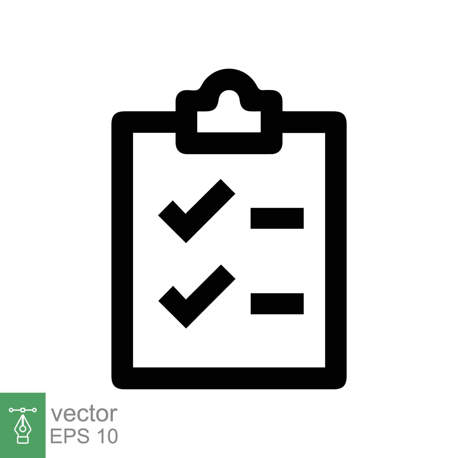 Checklist Icon Simple Flat Style Clipboard With Check List Report Note Document Test Concept