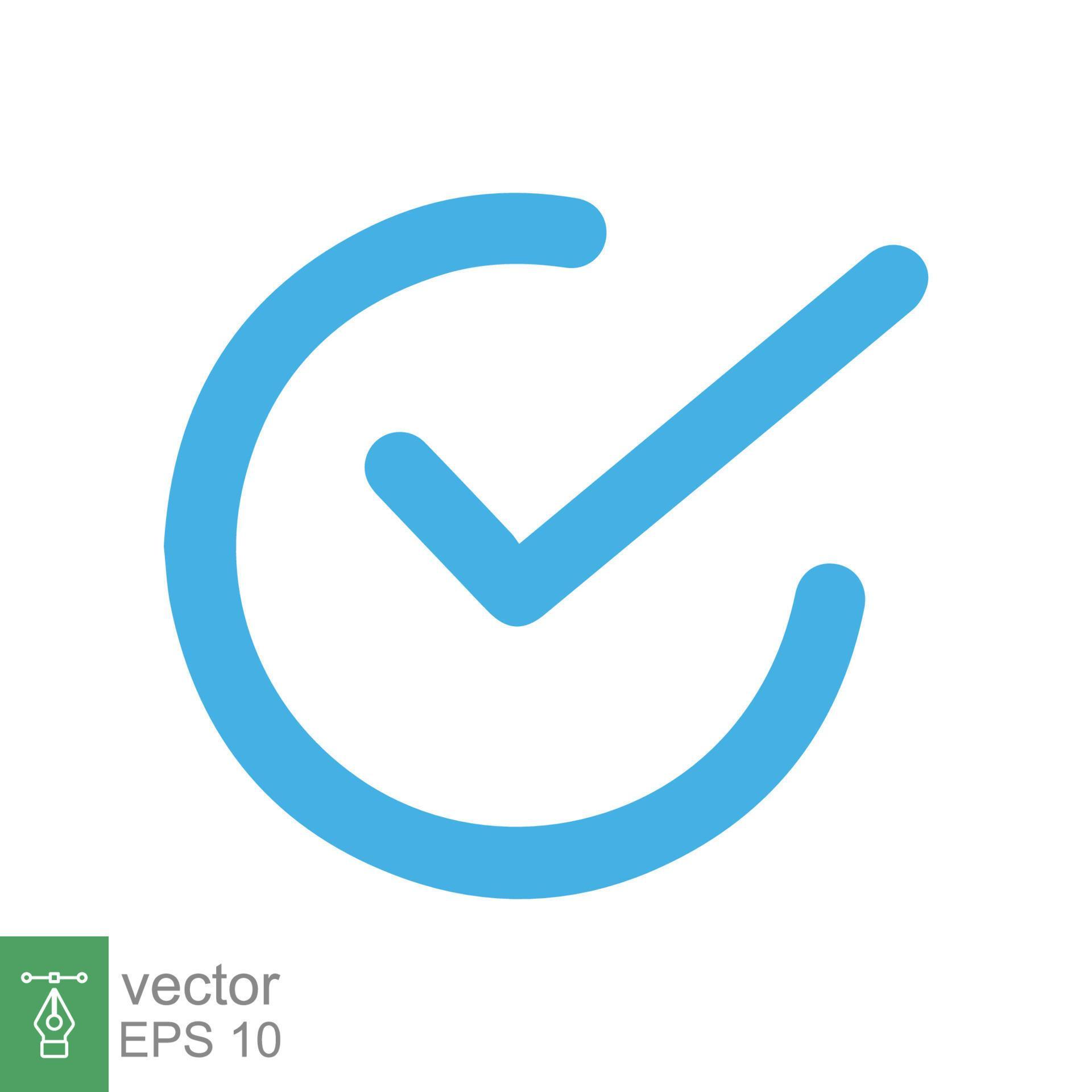 Check mark icon. Checkmark right symbol tick sign. Ok button correct circle flat style. Vector ...