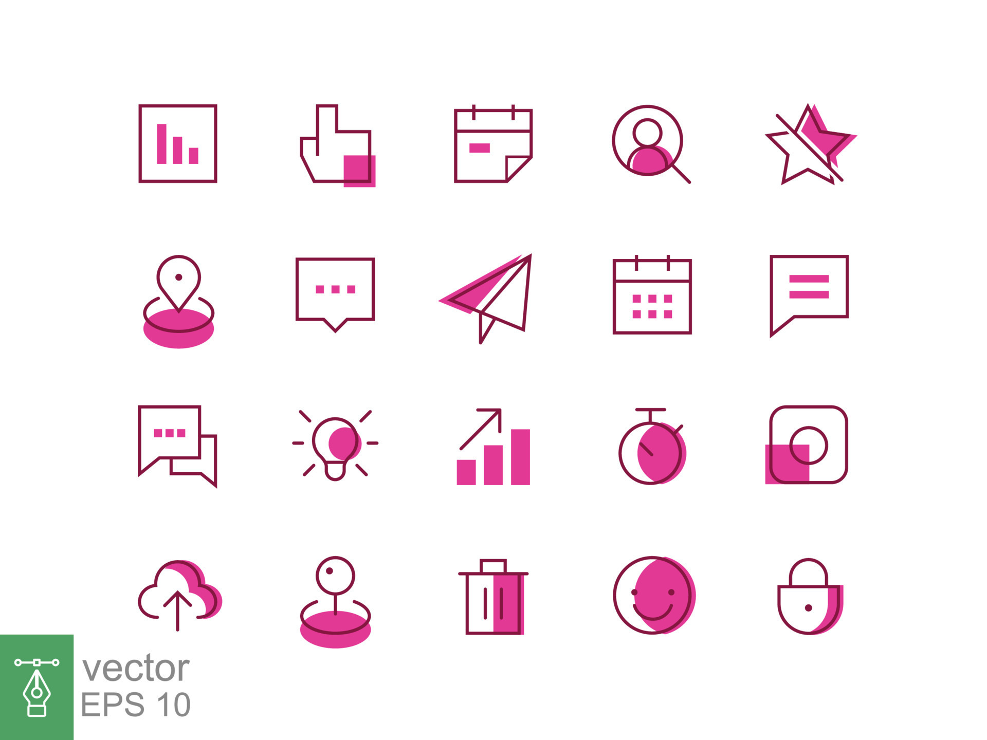 Website dashboard icon set. simple outline style. Increase traffic ...