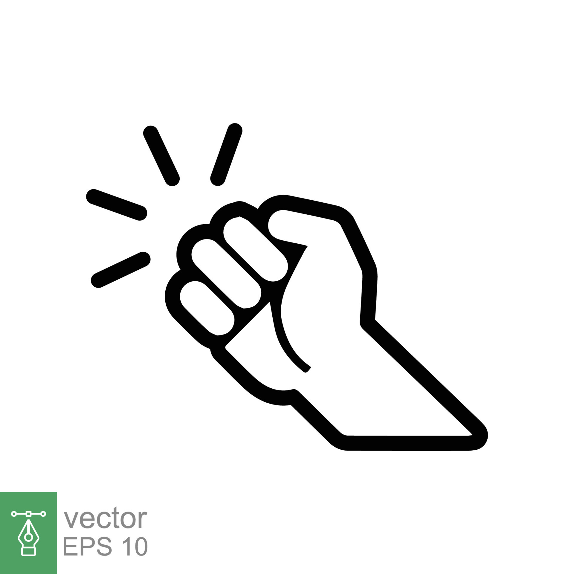 Icono De Golpe De Mano Estilo De Esquema Simple Gesto De Puñetazo