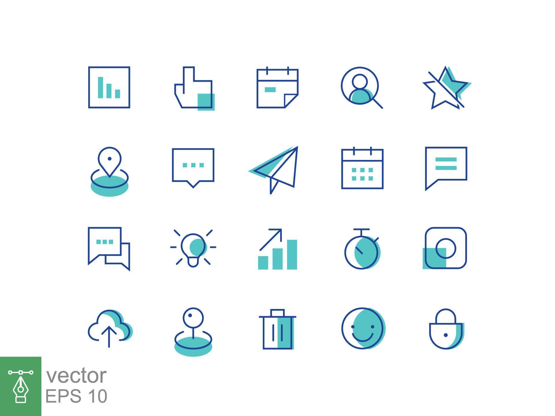 Website dashboard icon set. simple outline style. Increase traffic ...