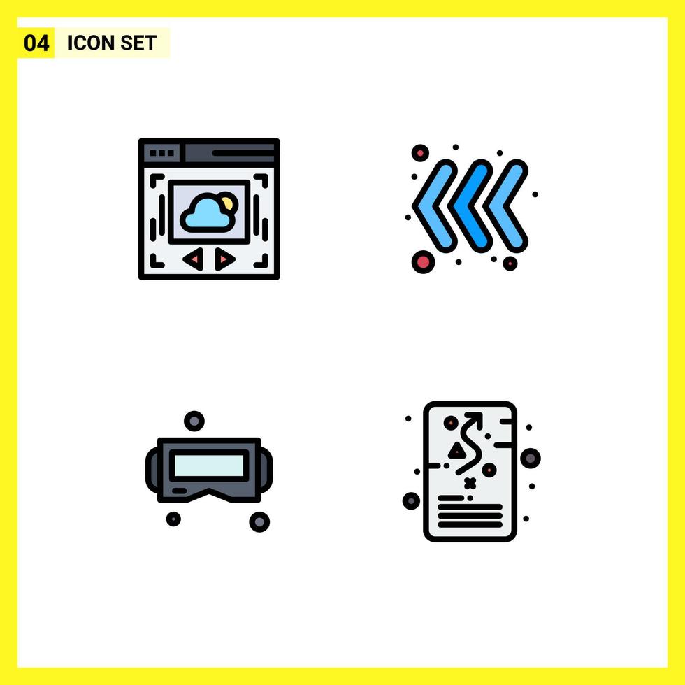 4 Universal Filledline Flat Colors Set For Web And Mobile Applications Web Page Smart Arrow