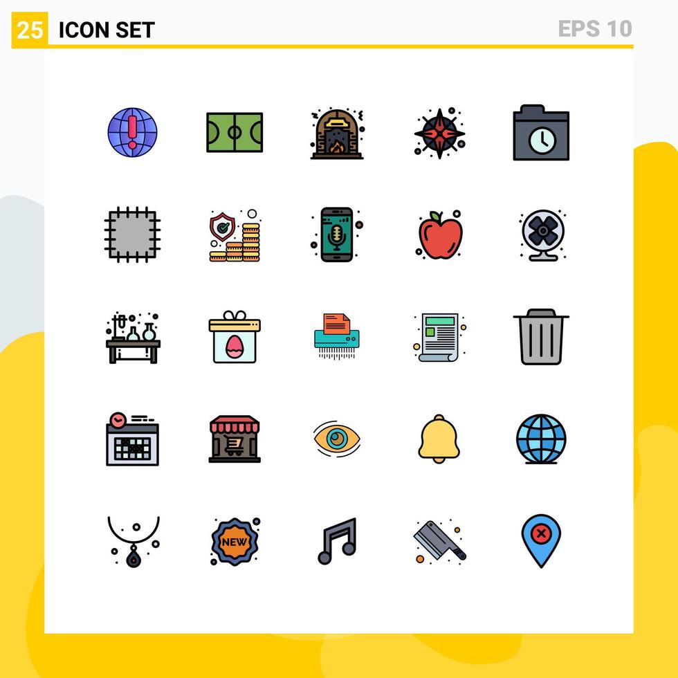 User Interface Pack Of 25 Basic Filled Line Flat Colors Of Folder Location Culture Navigation