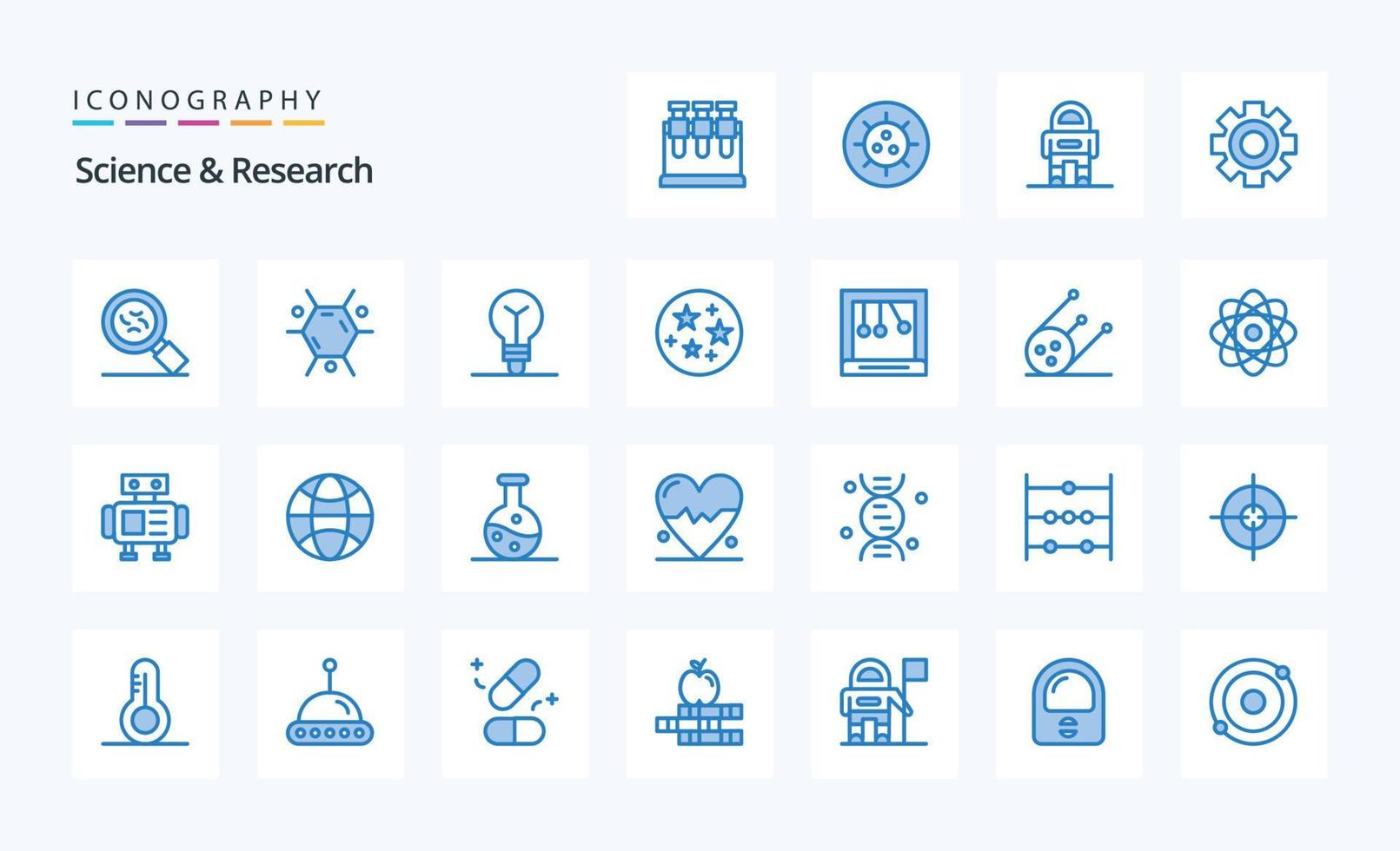 25 Science Blue icon pack 16255935 Vector Art at Vecteezy