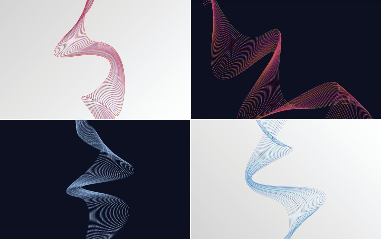 Collection of geometric minimal lines pattern set 16256268 Vector Art ...