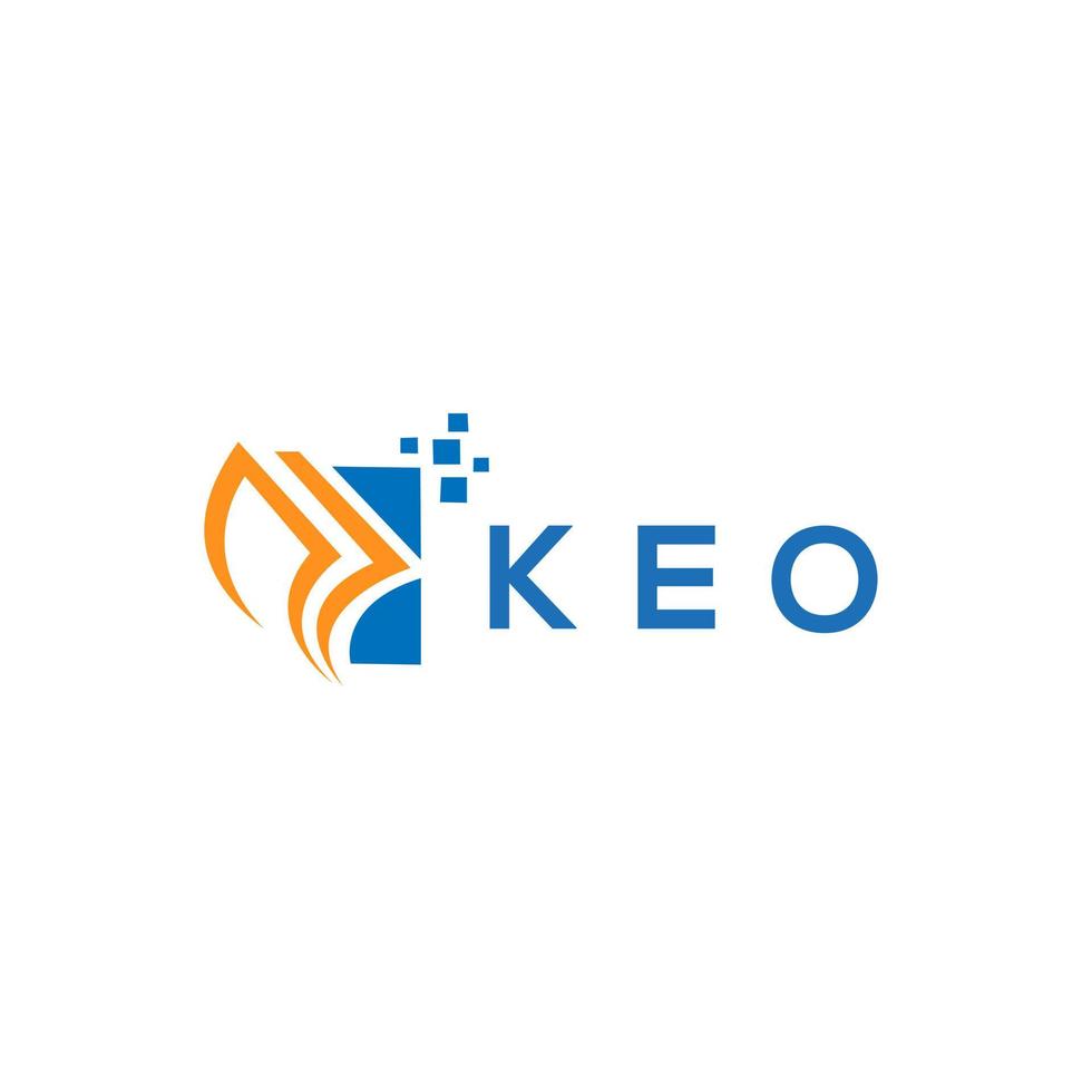 KEO credit repair accounting logo design on white background. KEO creative initials Growth graph ...