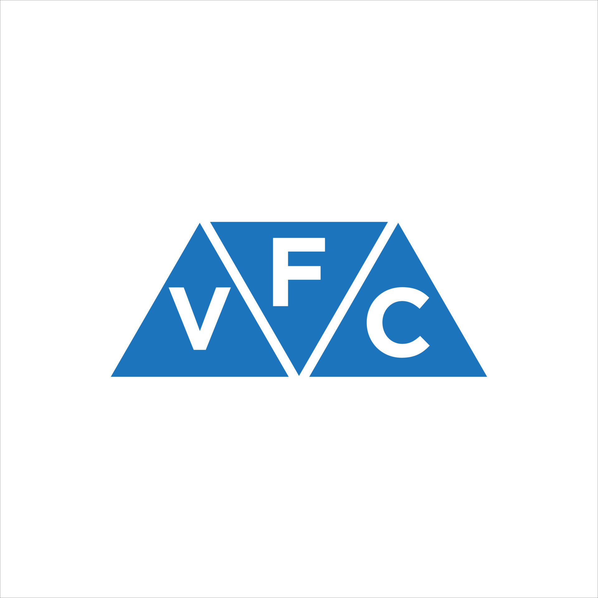FVC triangle shape logo design on white background. FVC creative ...