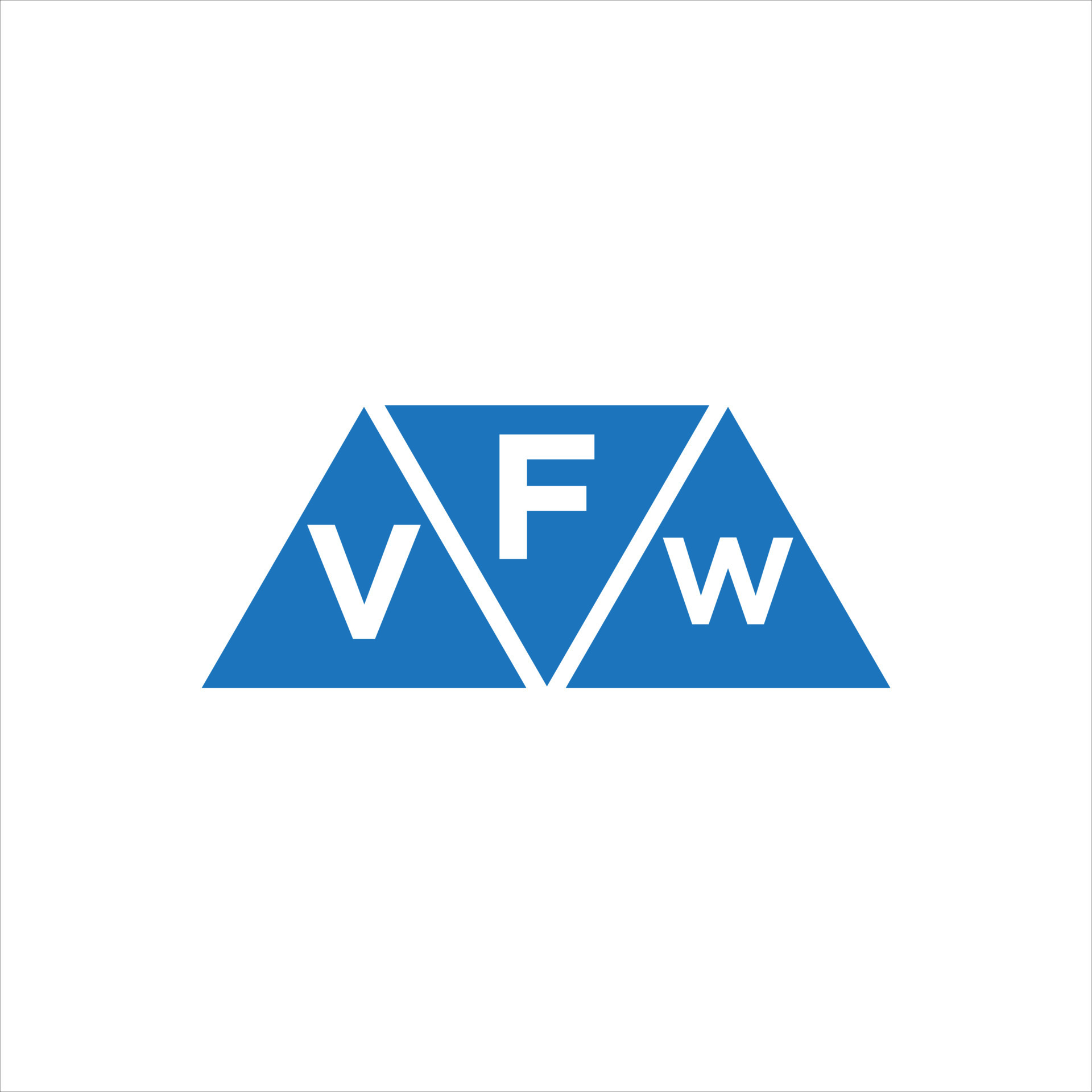 FVW triangle shape logo design on white background. FVW creative initials letter logo concept ...
