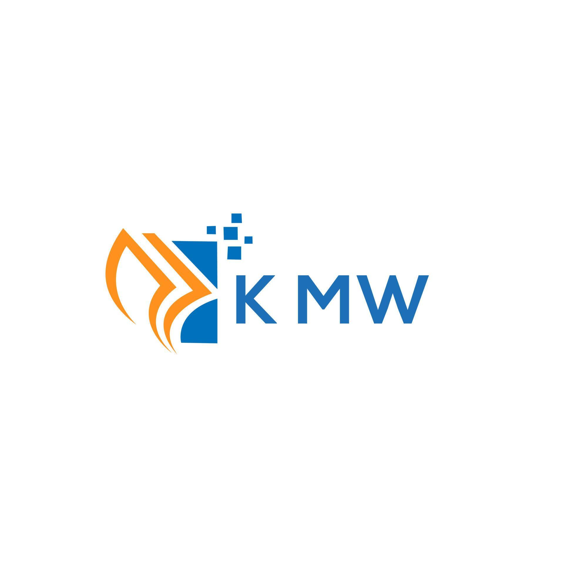 KMW credit repair accounting logo design on white background. KMW creative initials Growth graph ...