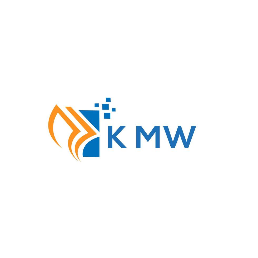 KMW credit repair accounting logo design on white background. KMW creative initials Growth graph ...