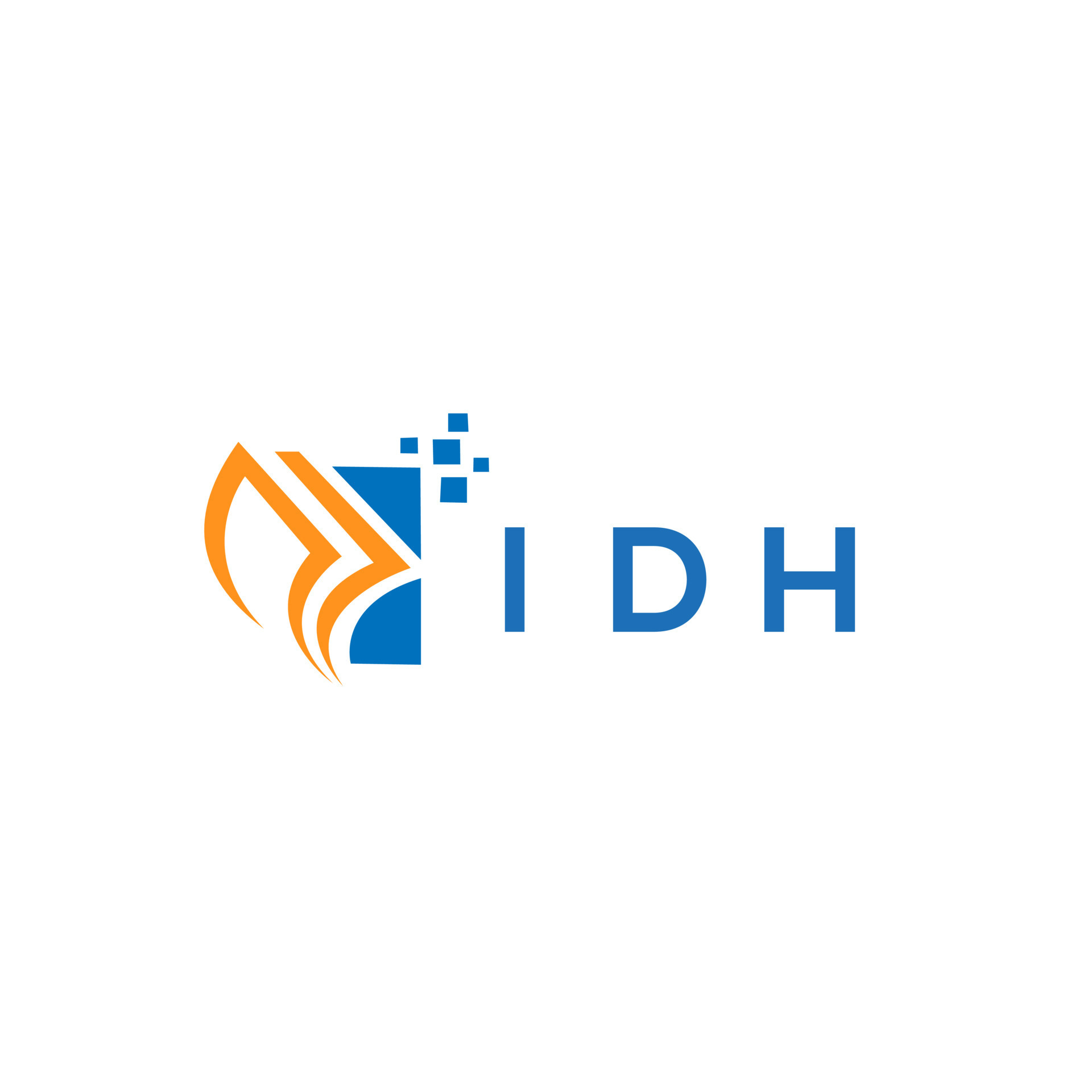 diseño de logotipo de contabilidad de reparación de crédito idh sobre fondo blanco. Concepto de ...