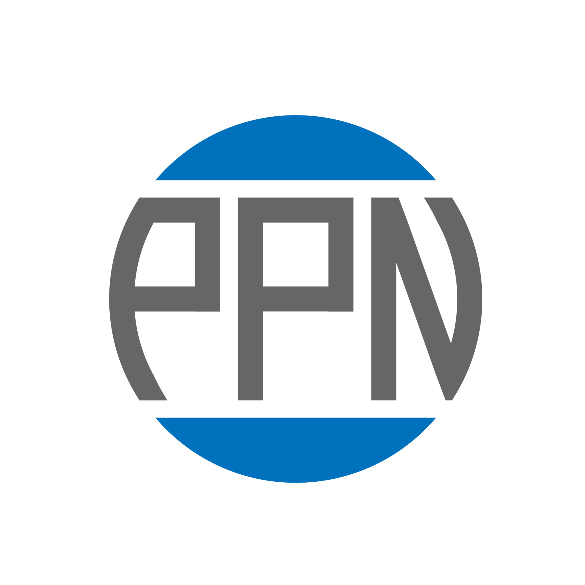 diseño de logotipo de letra ppn sobre fondo blanco. Concepto de logotipo de círculo de iniciales ...