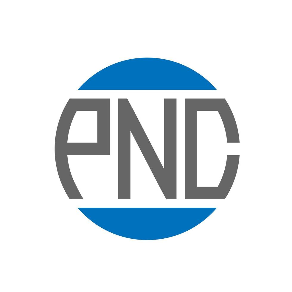 diseño de logotipo de letra pnc sobre fondo blanco. Concepto de logotipo de círculo de iniciales ...