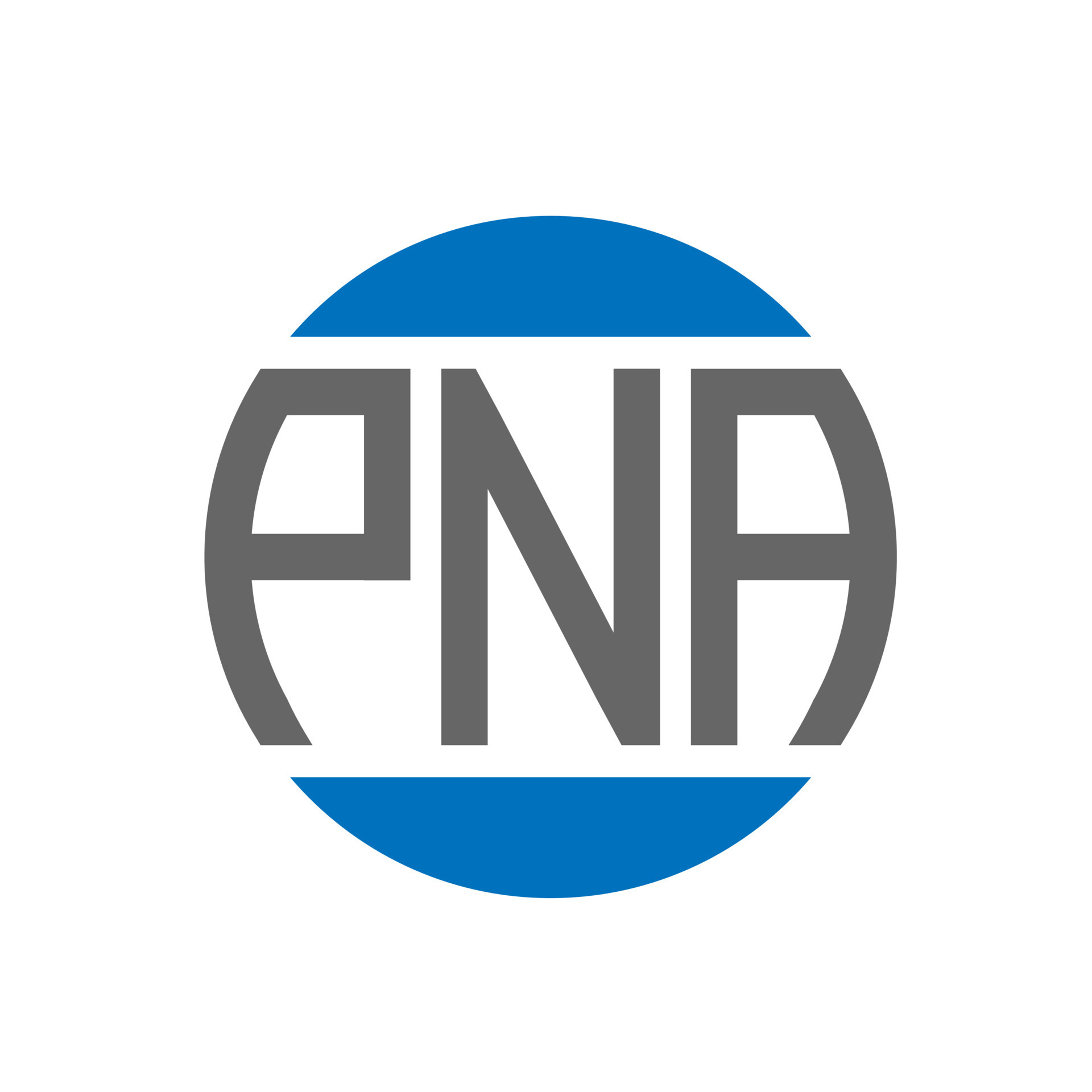 diseño de logotipo de letra pna sobre fondo blanco. concepto de logotipo de círculo de iniciales ...