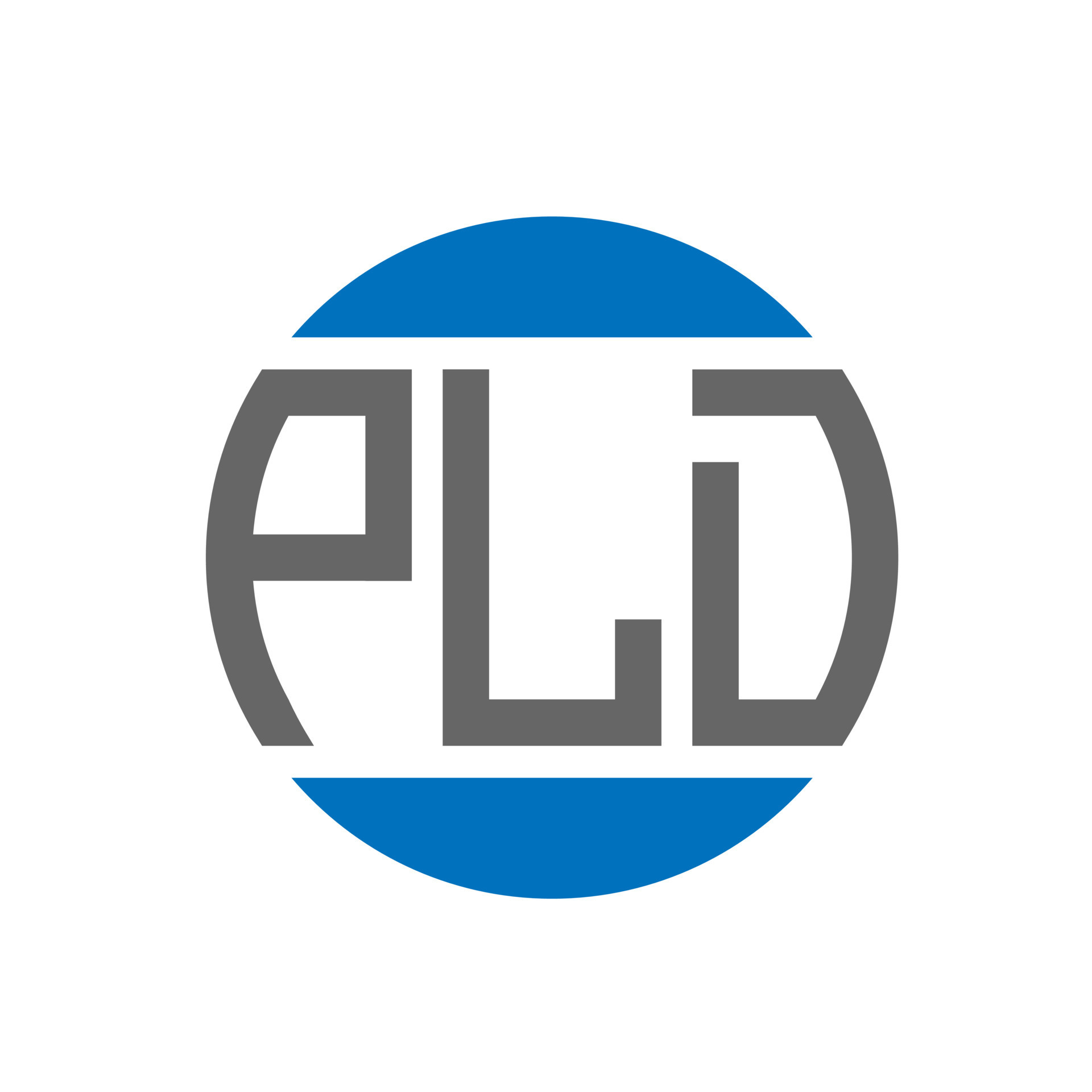 diseño de logotipo de letra pld sobre fondo blanco. concepto de logotipo de círculo de iniciales ...