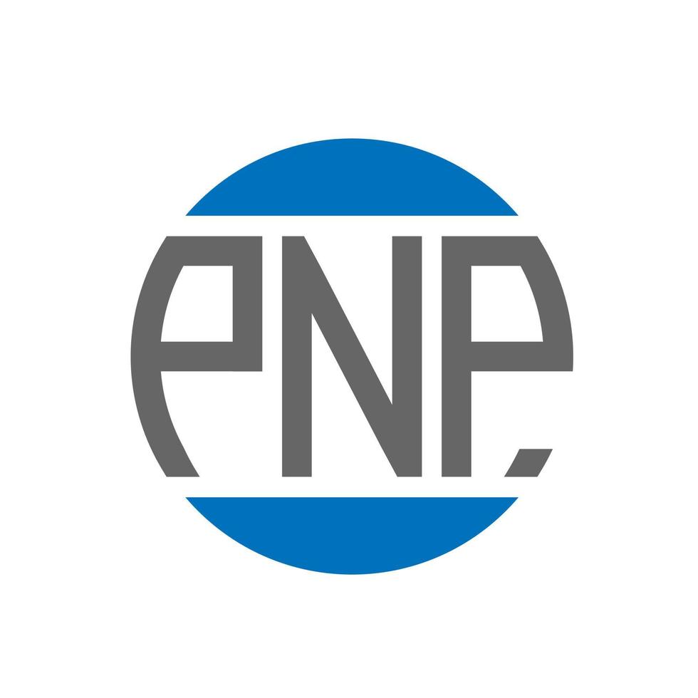 diseño de logotipo de letra pnp sobre fondo blanco. concepto de logotipo de círculo de iniciales ...