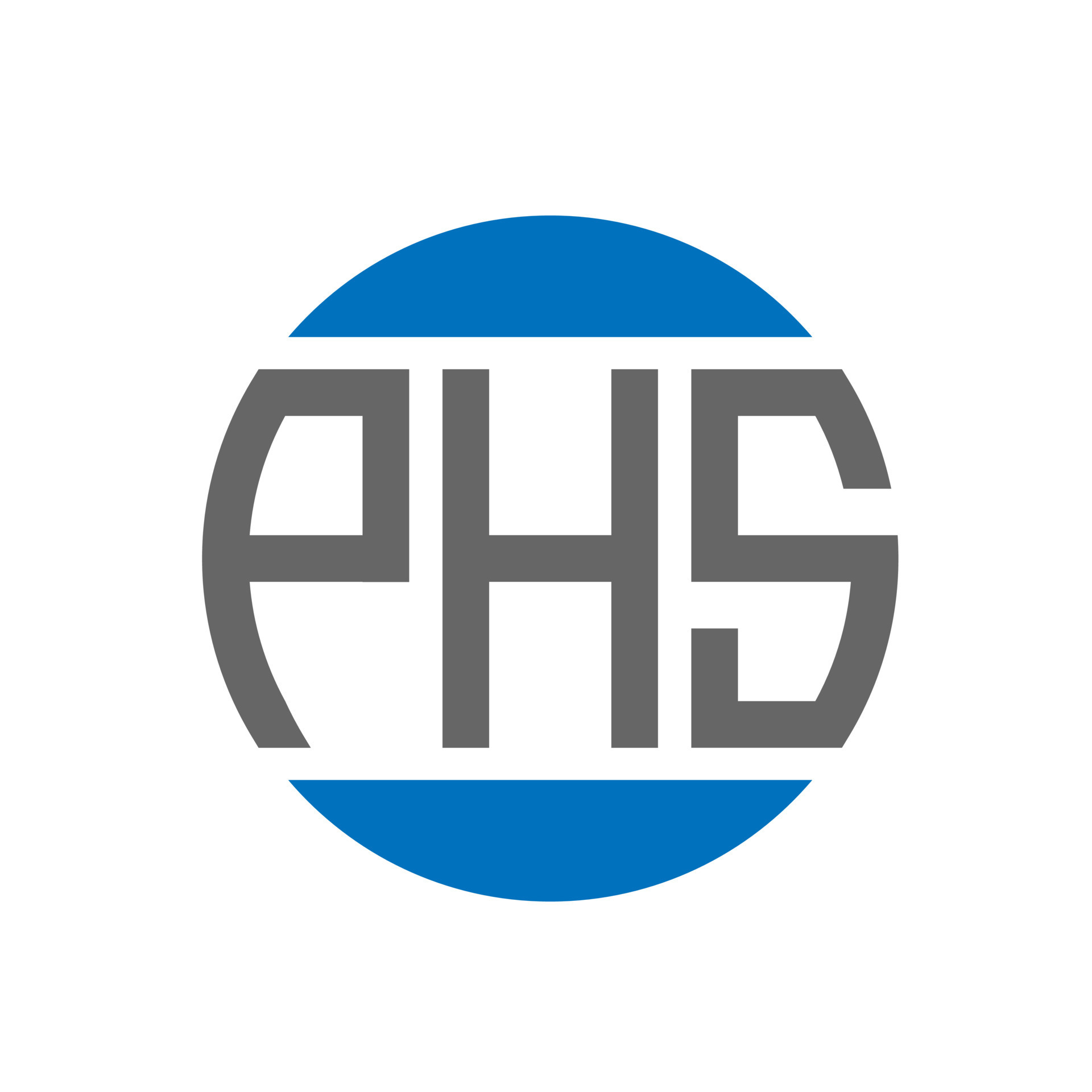 diseño de logotipo de letra phs sobre fondo blanco. concepto de logotipo de círculo de iniciales ...