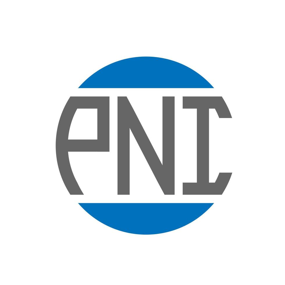 diseño de logotipo de letra pni sobre fondo blanco. concepto de logotipo de círculo de iniciales ...