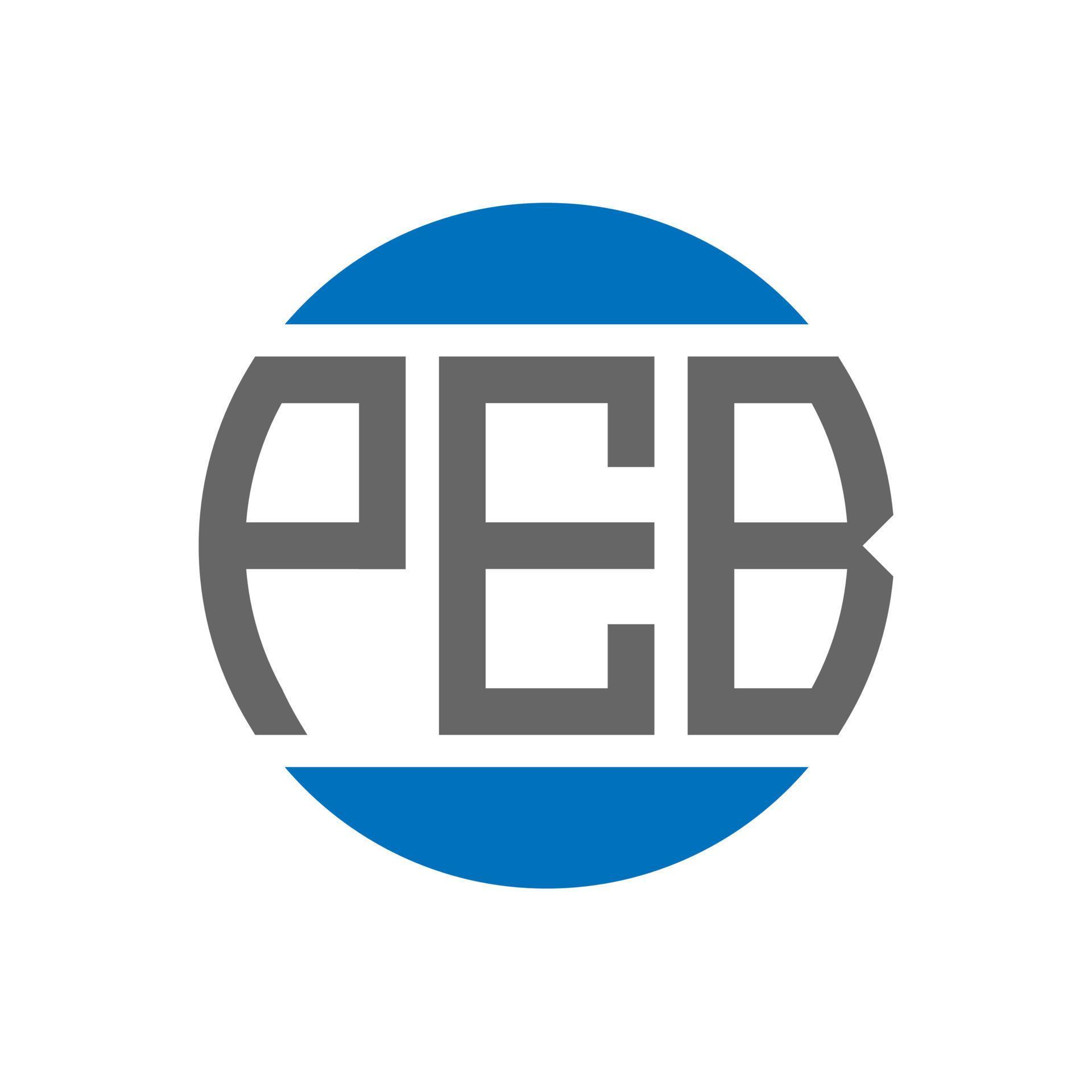 PEB letter logo design on white background. PEB creative initials circle logo concept. PEB ...